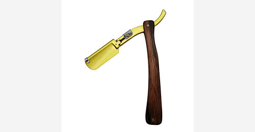 Fashional Solid wood handle gold razor blade for barber straight razor ...