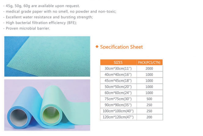 sterilization medical crepe paper