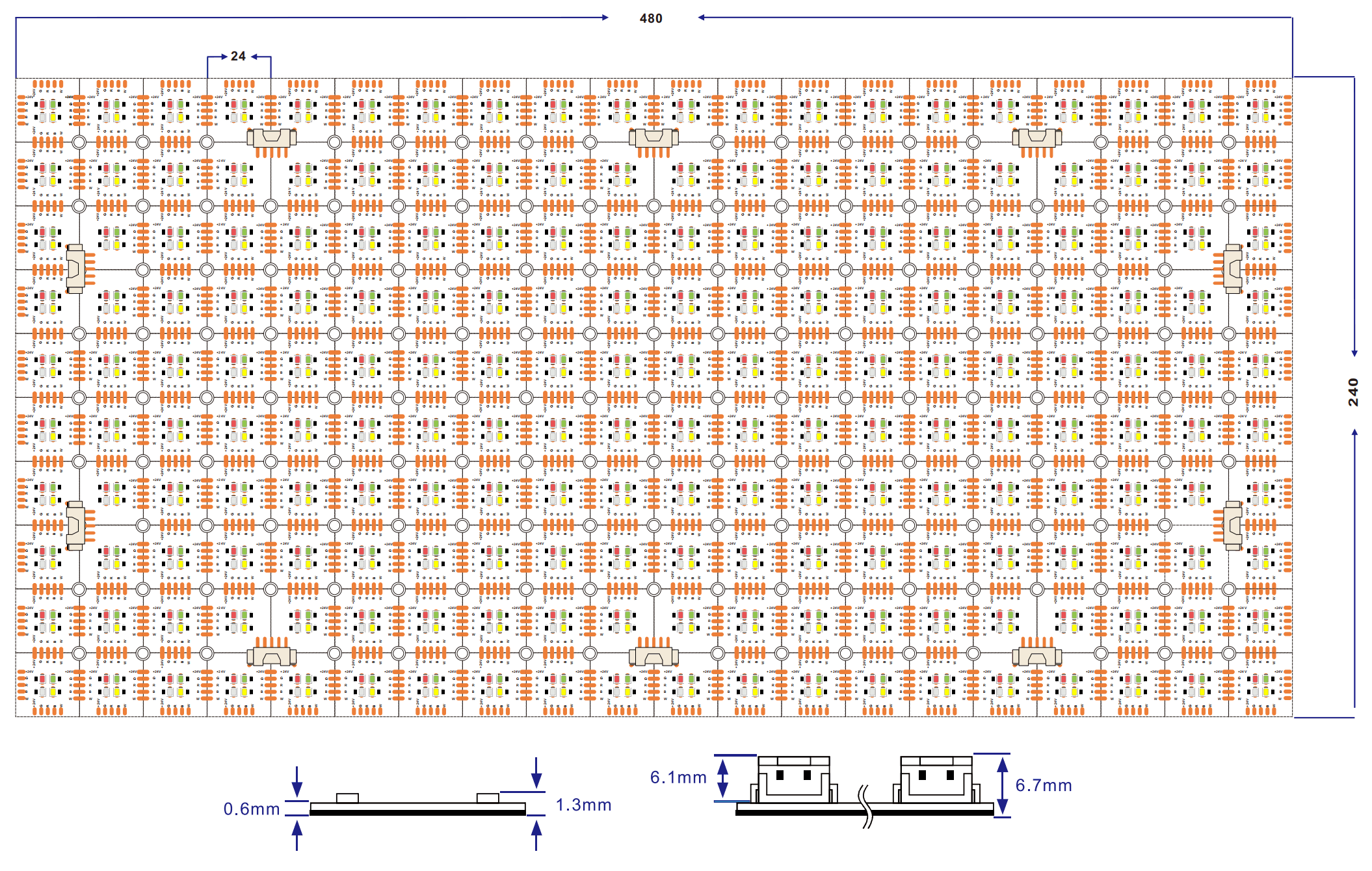 2835 800LEDs 24V RGBW led sheet