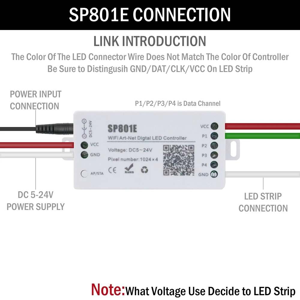Wifi Art-Net SP801E LED Controller
