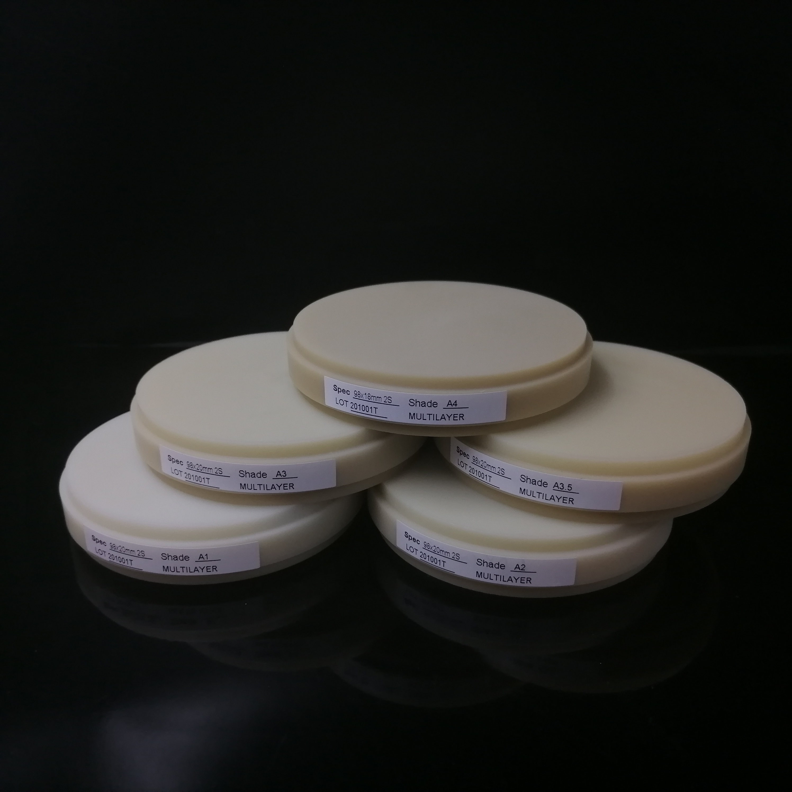 multilayer PMMA disc , Dental PMMA material , Multilayered dental ...