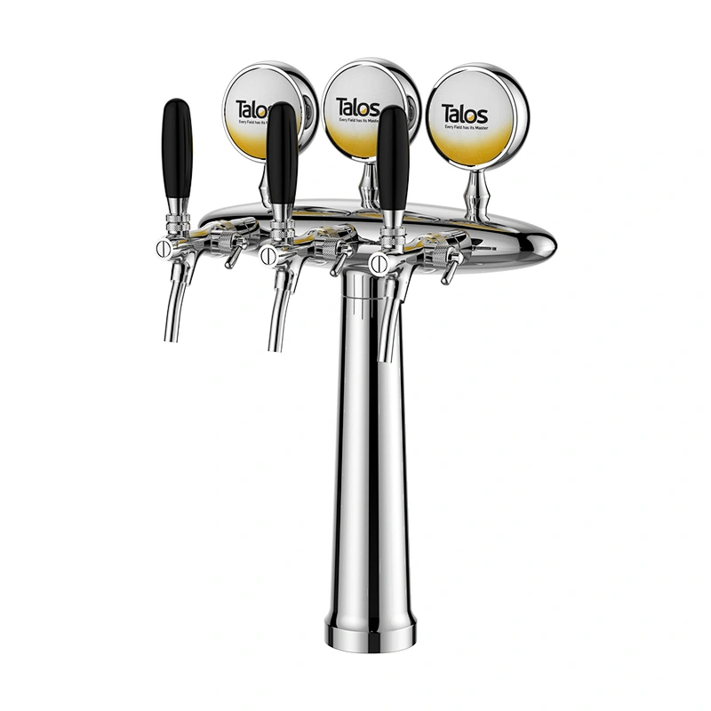 TALOS Elliptical Tap Tower Chrome 3-way Dispensing Tower Draft Beer ...