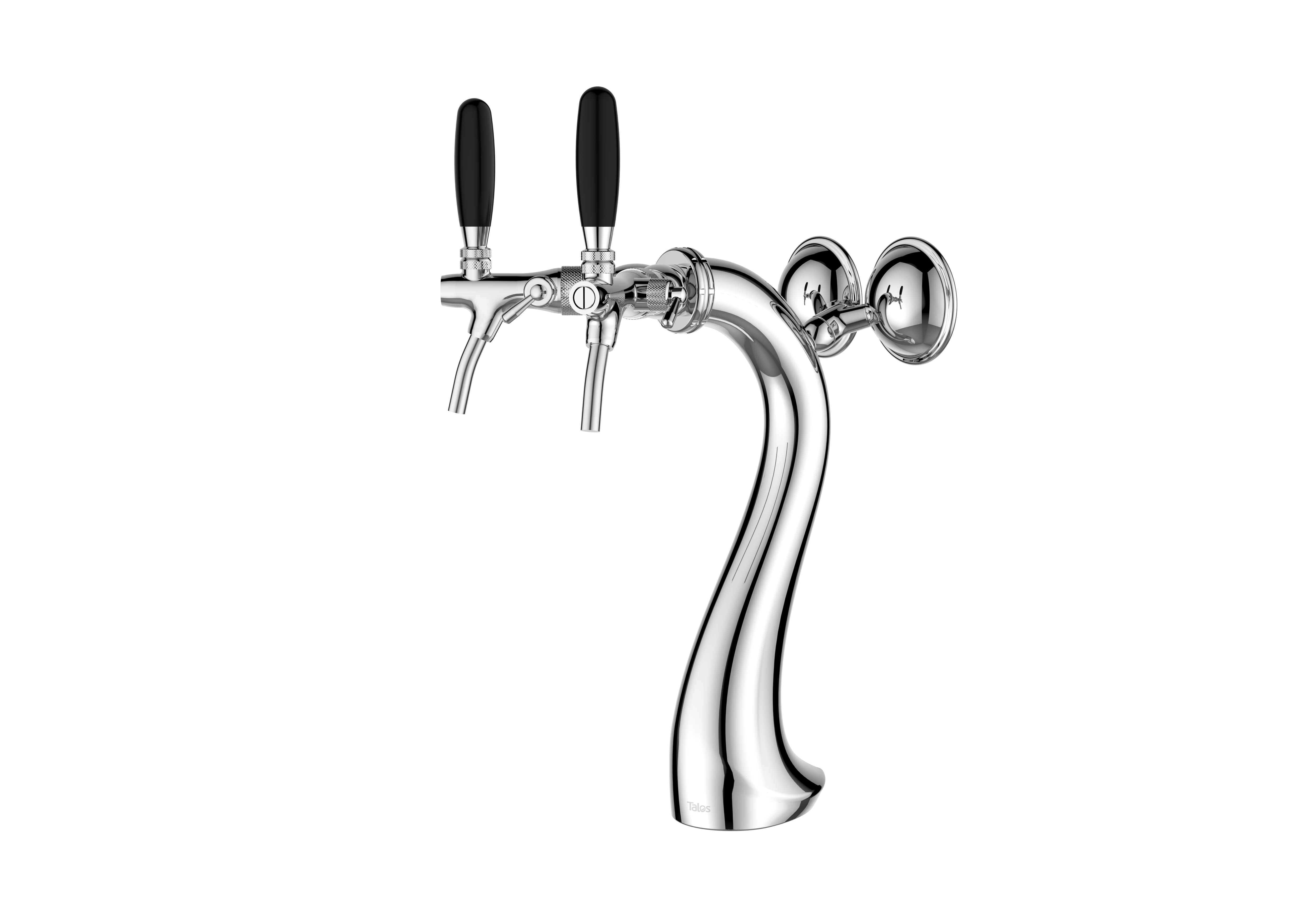 TALOS Swan Tap Tower Chrome 2-way Dispensing Tower Draft Beer Tower | TALOS