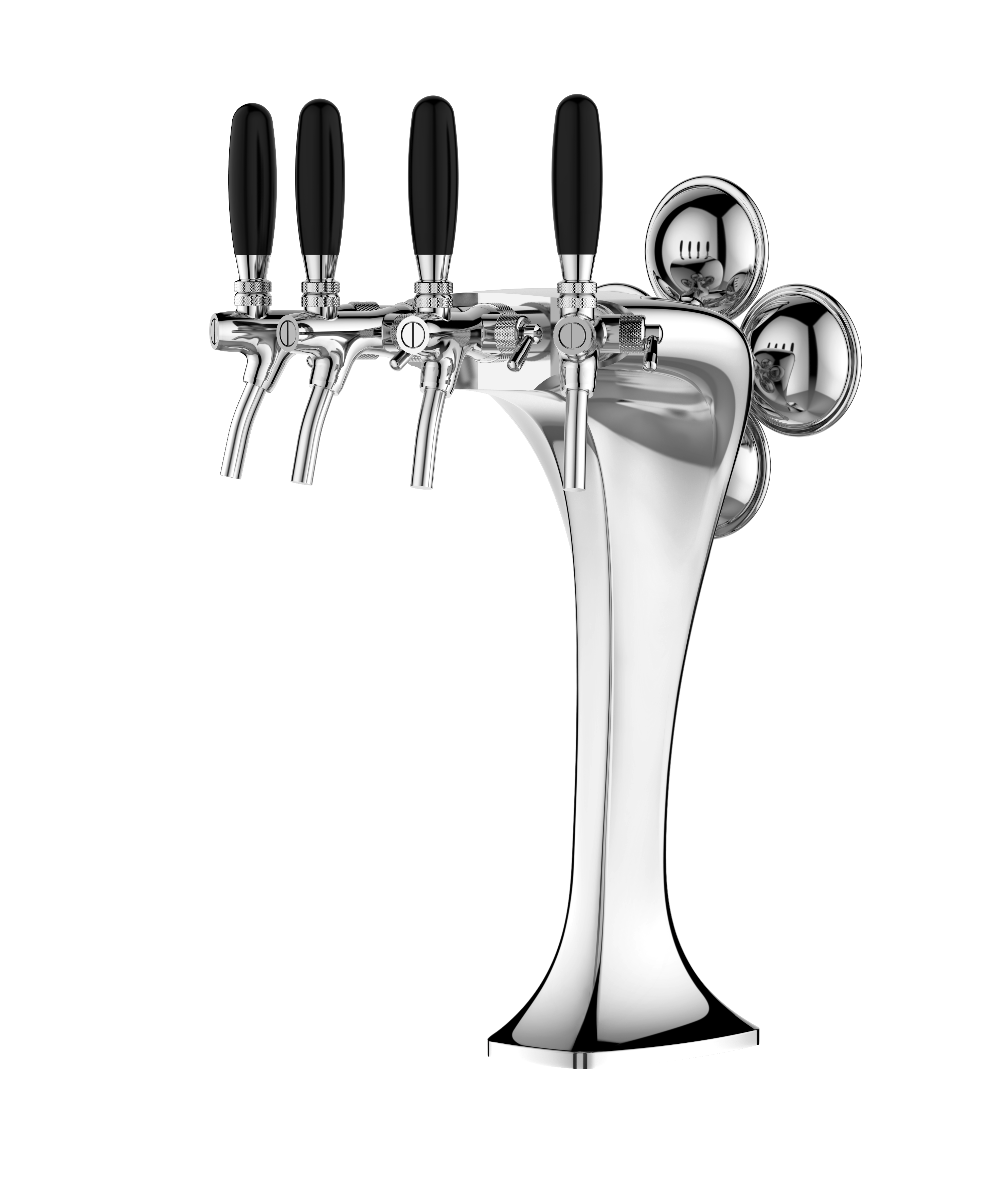 TALOS Cobra Tap Tower Chrome 4-way Dispensing Tower Draft Beer Tower ...