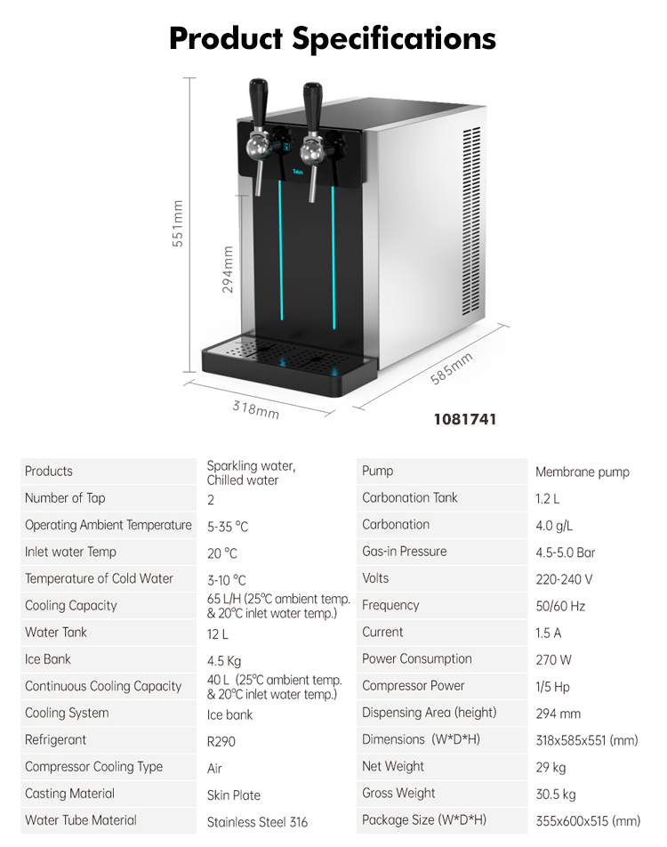 Sparkling Water Dispenser TITAN 65L | TALOS