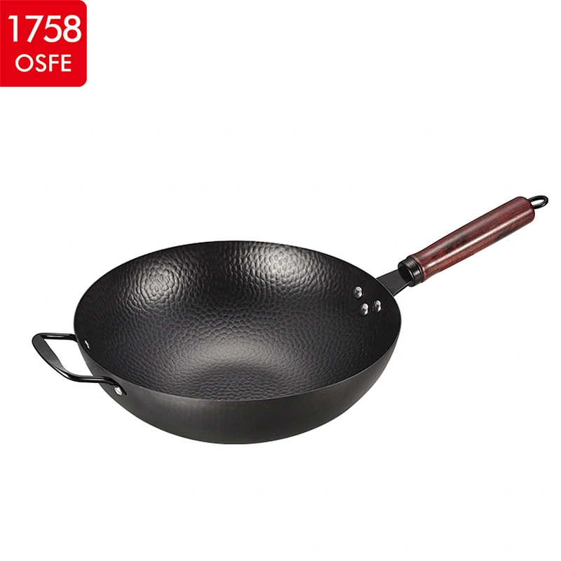 Chinese hand hammer wok with wooden handle from China Manufacturer ...