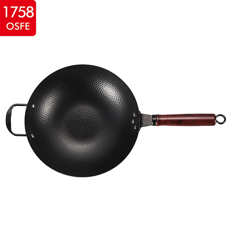 Chinese hand hammer wok with wooden handle from China Manufacturer ...