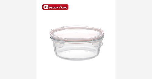 One-piece lid glass food container with non-detachable TPE seal