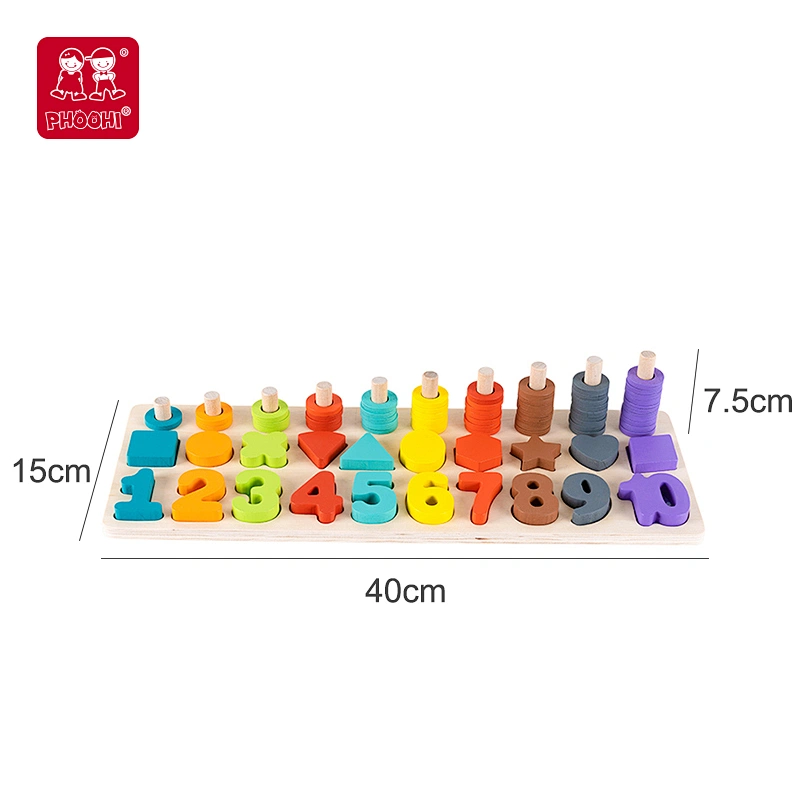 colorful number matching board , Montessori learning toy , - Phoohitoys