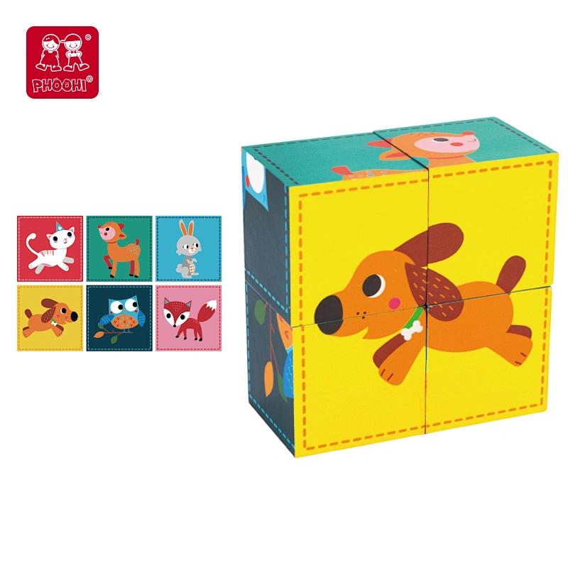 Phoohitoy - Wholesale Animal Cube Block Puzzle 4pcs
