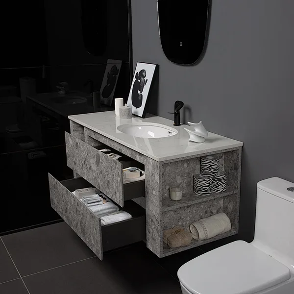 Vanité de salle de bain personnalisée avec évier en ligne - TONA.com