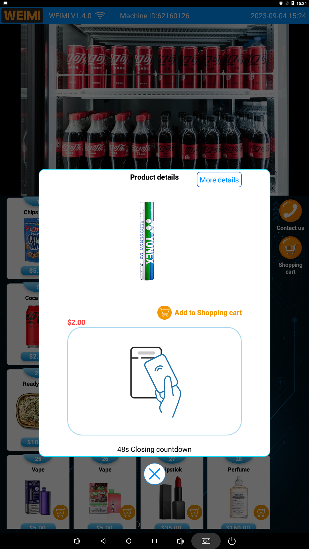 Badminton racket vending machine
