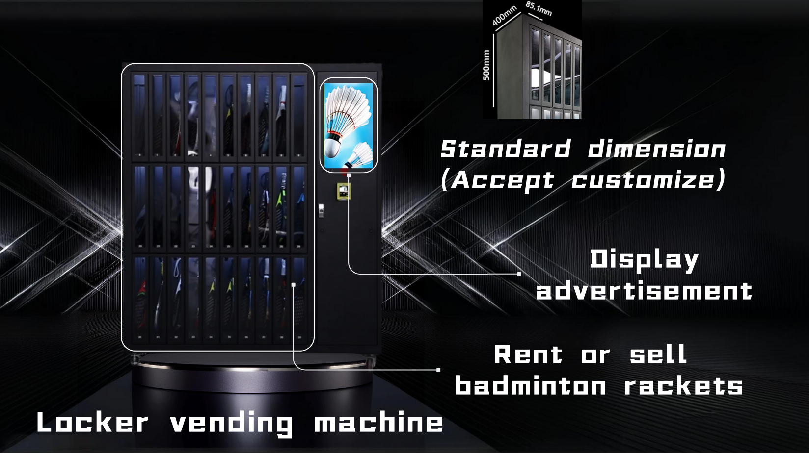 Badminton racket vending machine