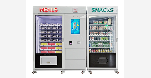 pre made meal vending machine with microwave card reader