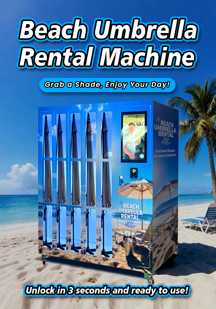 2 in 1 Smart umbrella locker vending machine for beach outdoor solution