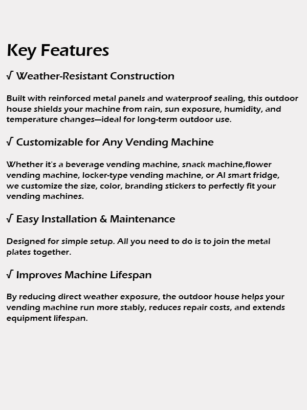 Custom Outdoor House for Vending Machines | All-Weather Security ...