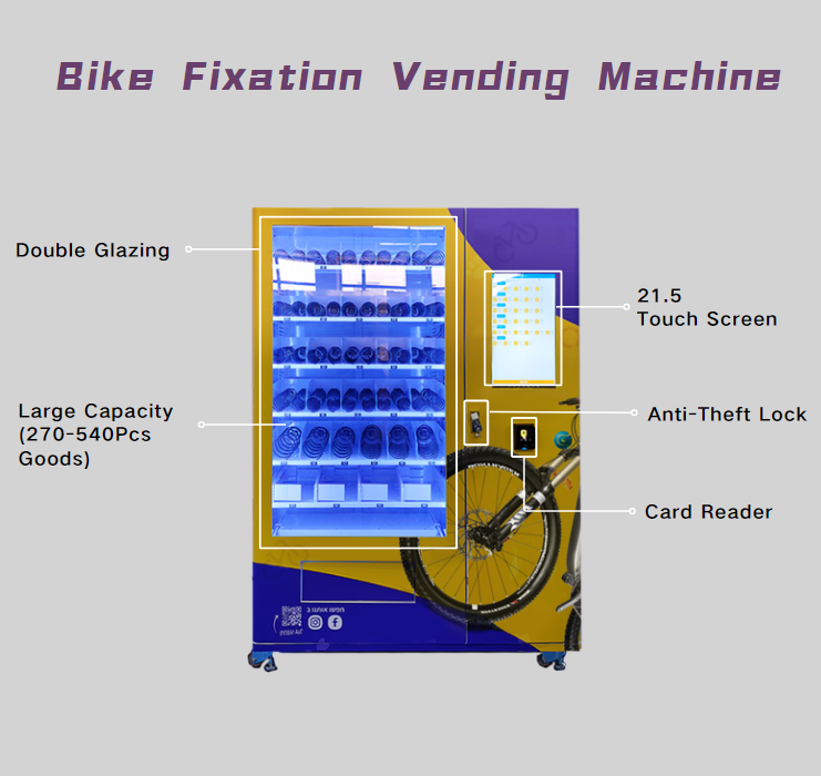 Outdoor Bike Fixation Vending Machine With Side Lattice Cabinet And ...