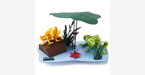 DIY assembly frog 3d scene paper puzzle cardboard model PT1910-63Scene ...