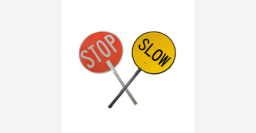 Chinese Factory Custom Print Galvanized Post Yellow Red Reflective SLOW ...