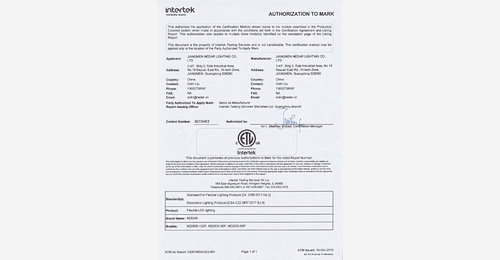 LED Strip Light ETL Certification - (UL2388)
