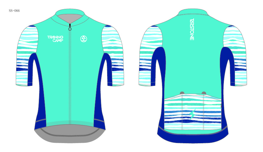 Ss-066 cyan cycling jersey template