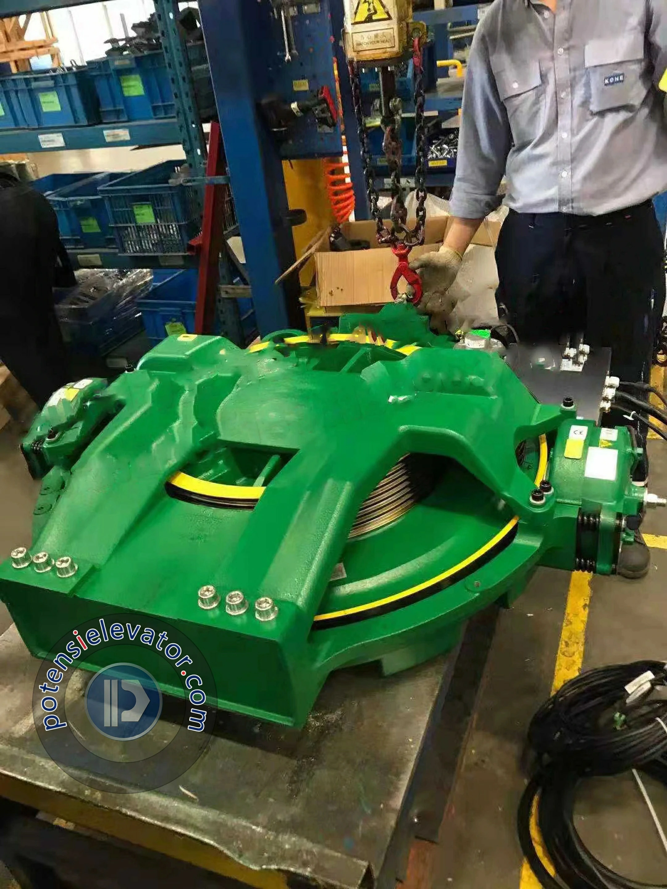 Kone Elevator Gearless Traction Motor Machine MX11丨Potensi Elevator