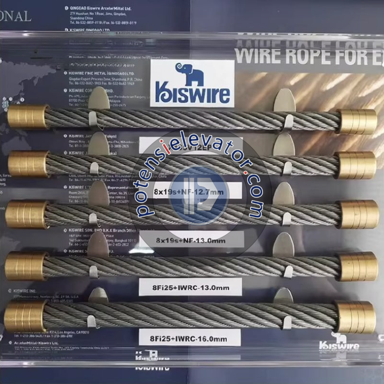 Elevator Steel Rope X135V12EP For Kiswire | Elevator Wire Rope Supplier ...