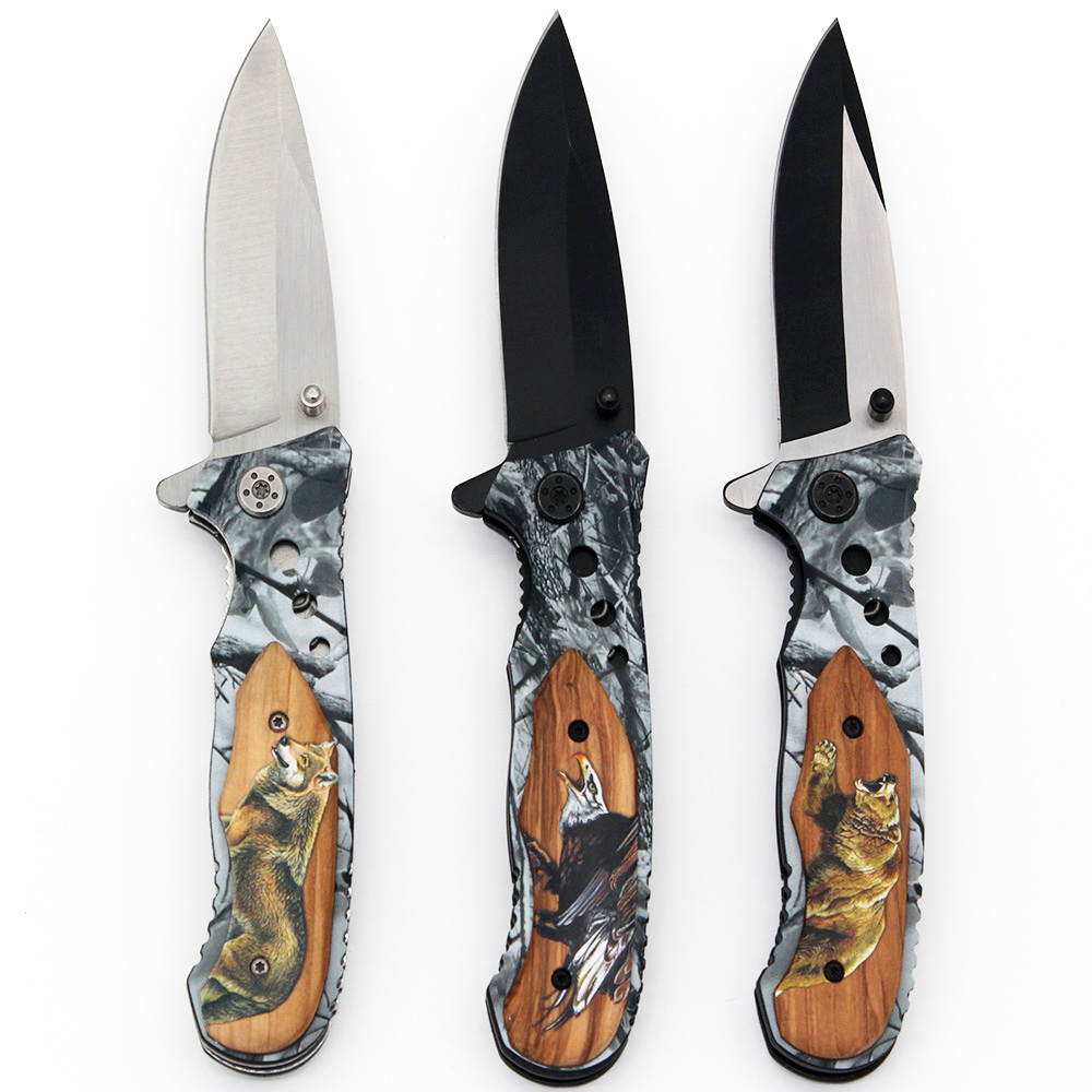 Wooden Handle Tactical Pocket Knife - Folding Knife