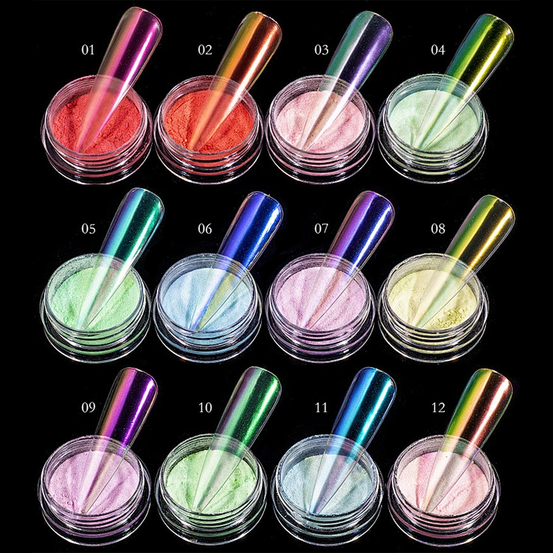nail powder , chrom aurora powders , rainbow color pigment - Asia Nail ...