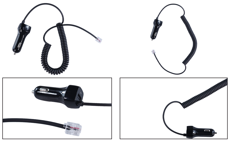 12 volt power cord DC 5v charger USB RJ12 6P6C coiled cable ...