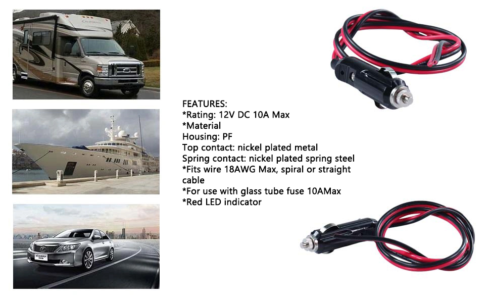 Heavy duty 12V plug cigarette lighter adapter for car power plug ...