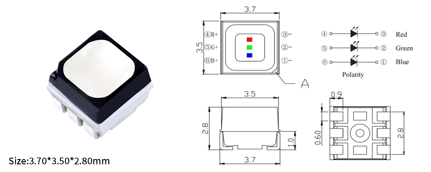 Black Face SMD RGB LED for Display Screen