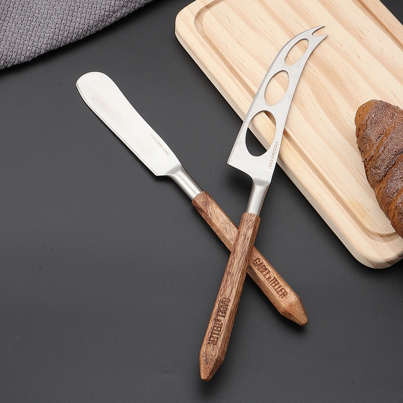 wooden handle cheese set