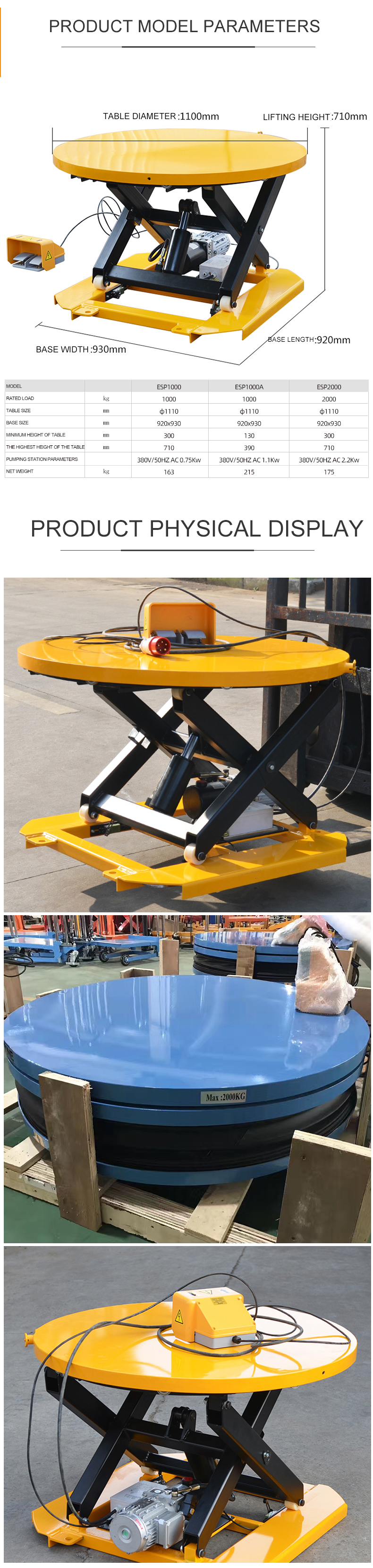 stationary electric lift table , series esp , sinolift - Sinolift Equipment