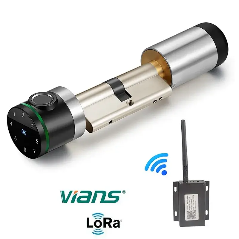 BLE RFID smart Euro profile cylinder lock with lora technology , rfid ...