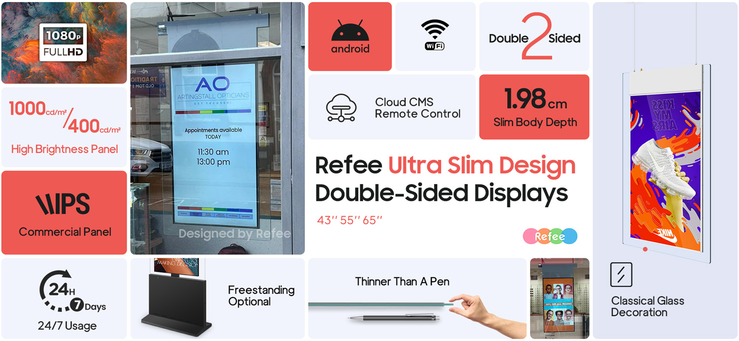 China double sided digital signage supplier- Refee