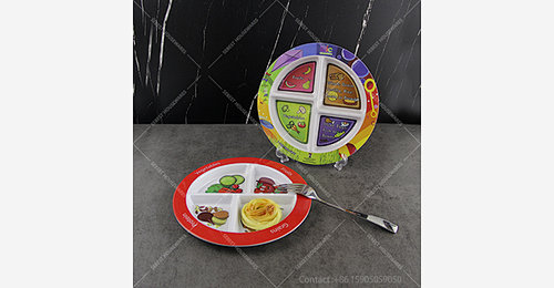 SEBEST Round White 4 Section Melamine Divided Plate