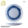 SEBEST Irregular Shaped Dinnerware Blue Melamine Dinnerset