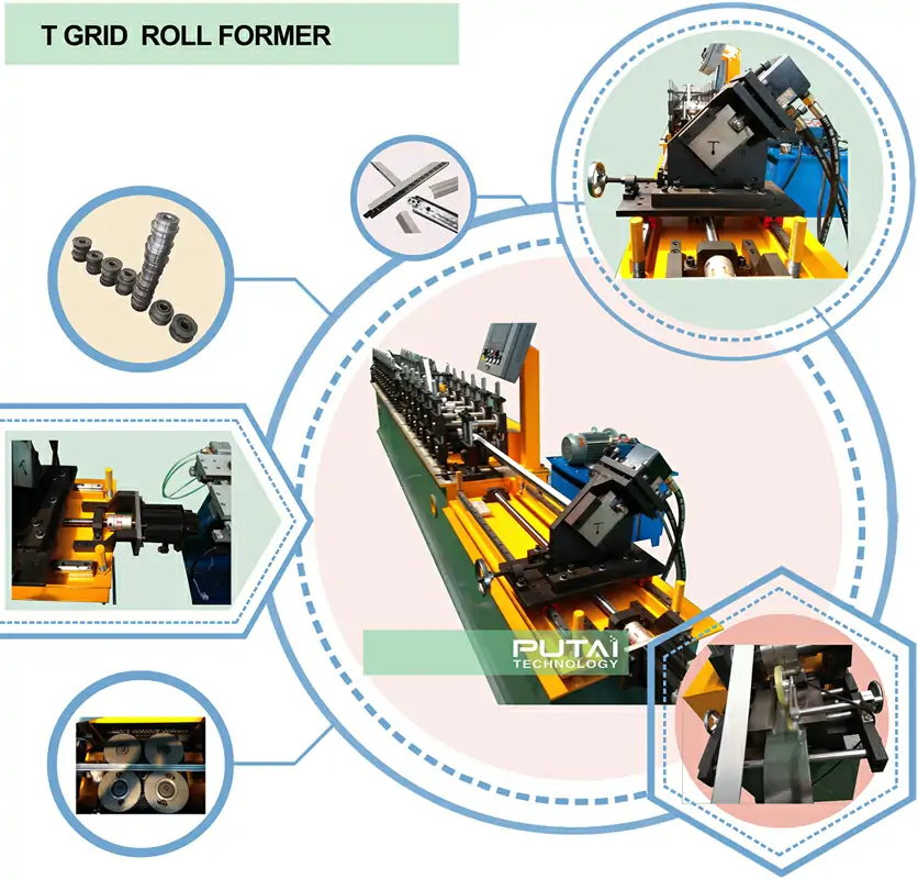 Ceiling T-bar rolling line T-grid roll forming machine