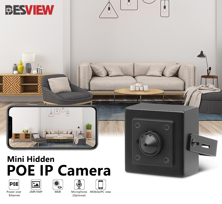 2MP POE IP Mini Spy Pinhole Lens Network Hidden Camera