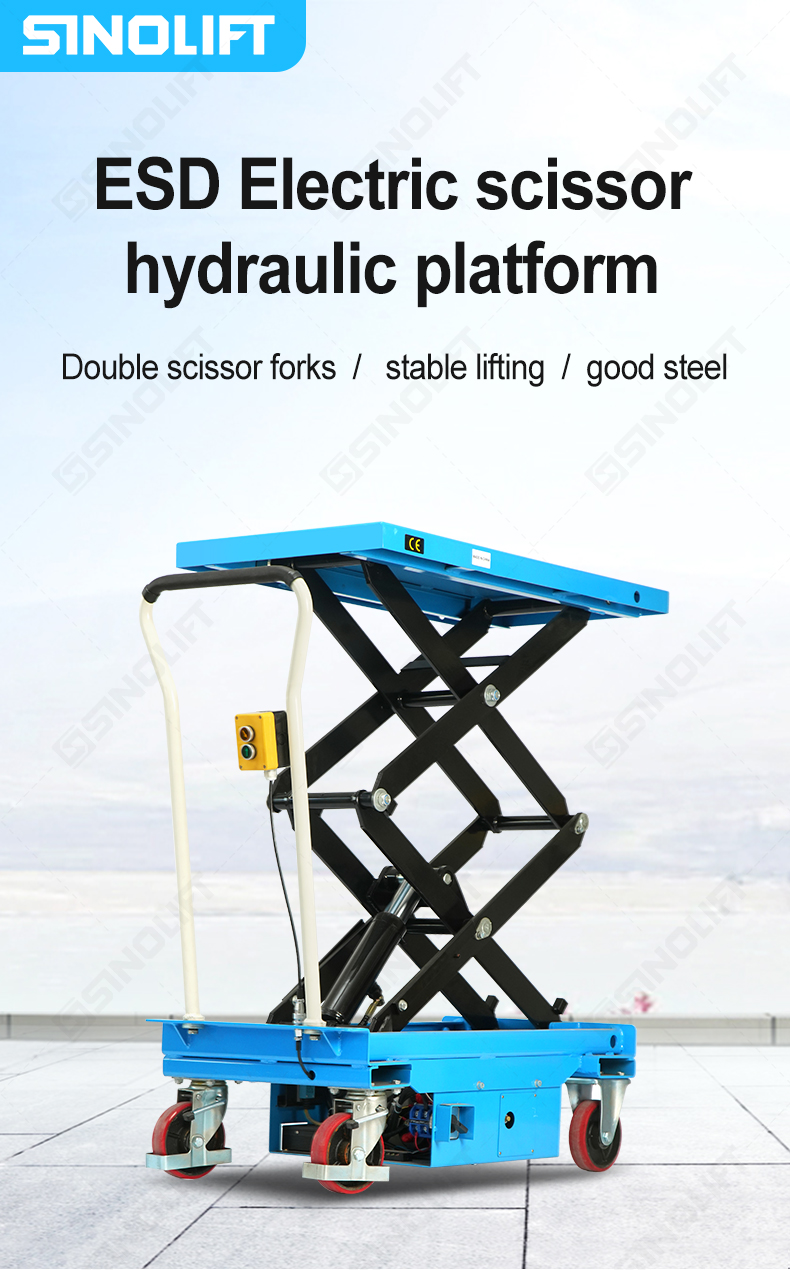 electric double scissor lift , battery powered lift table , non-marking ...