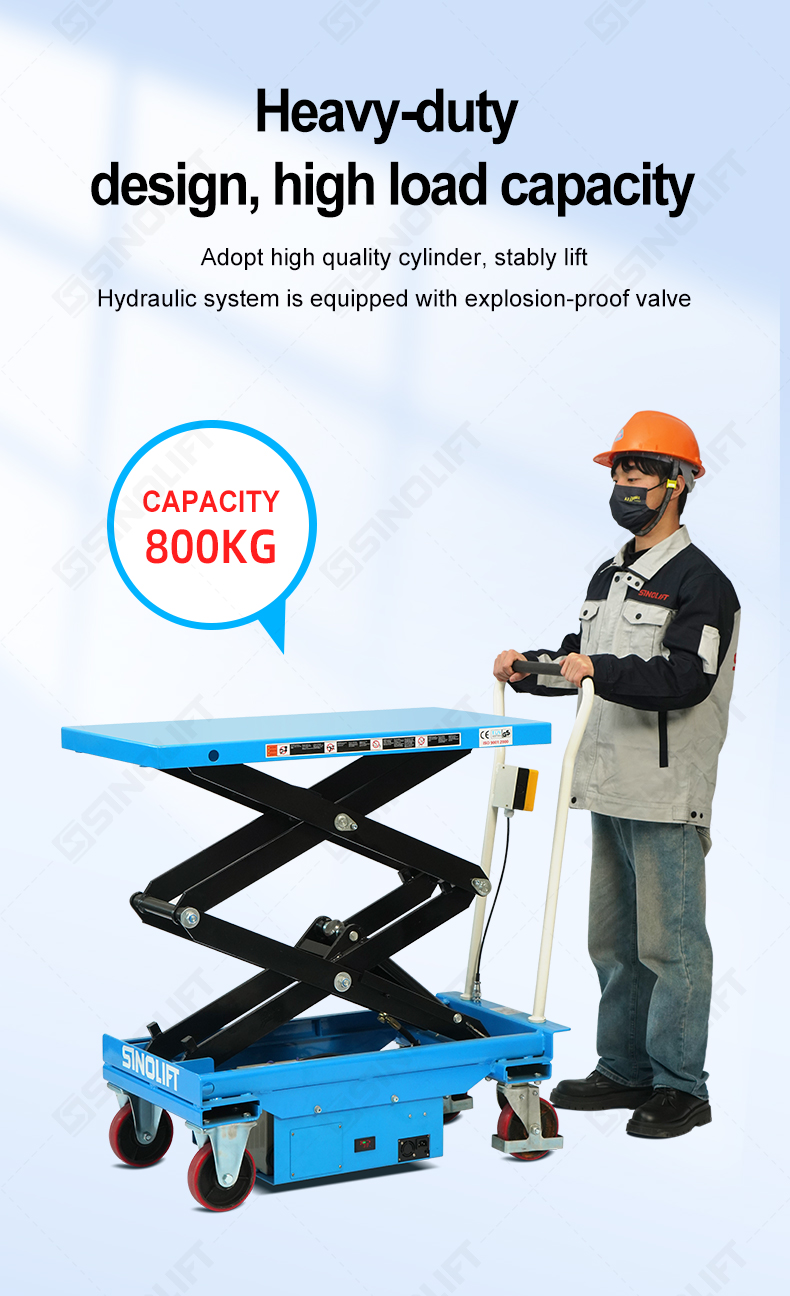 electric double scissor lift , battery powered lift table , non-marking ...