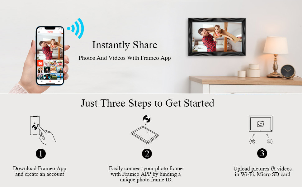 SSA 10.1 inch Frameo Digital Photo Frames