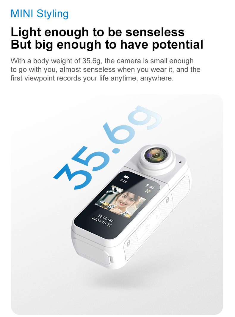 2.7K WiFi Mini Thumb Camera: Wearable POV Security Recorder - Eleshine