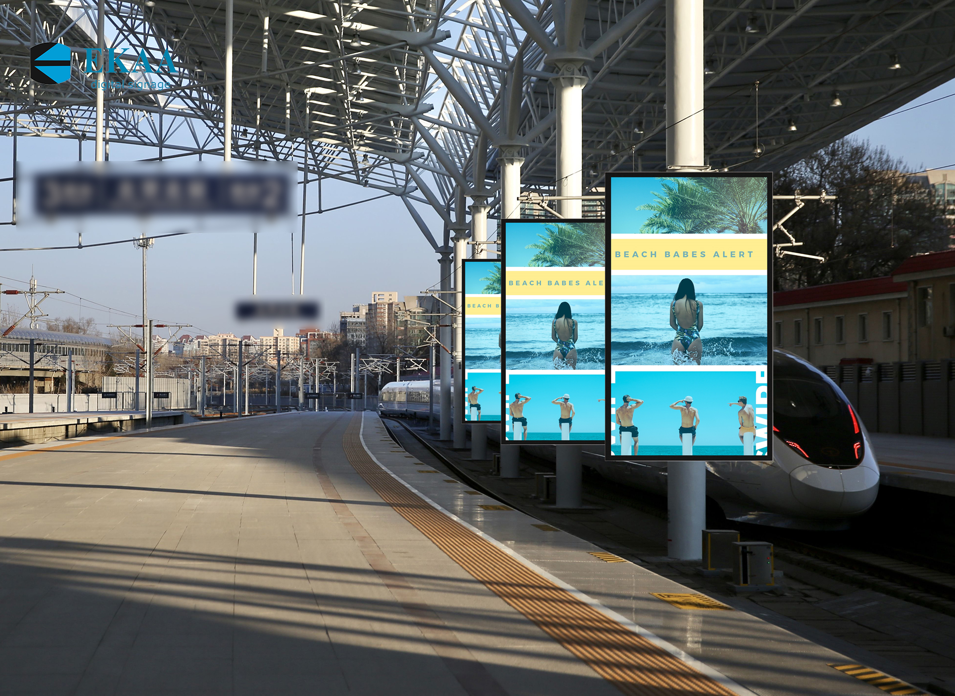 Railway and Train station outdoor digital signage manufacturer-EKAA