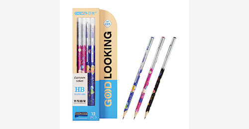 Customized PVC box black lead wooden pencil, personalised wooden pencils