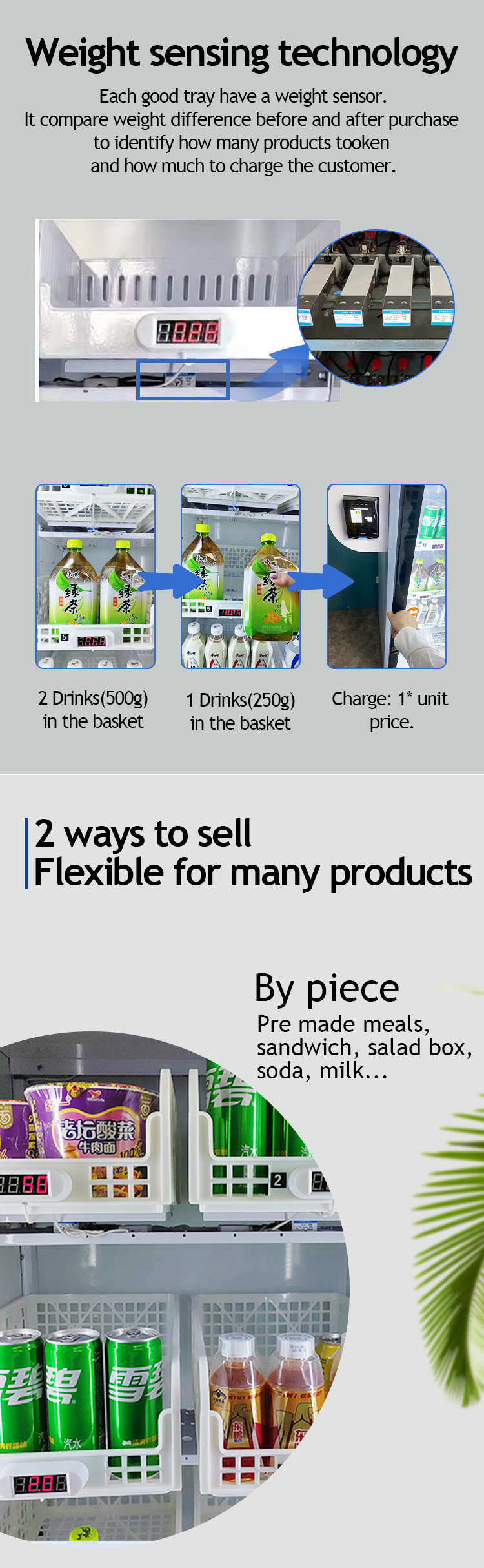 Office vending healthy fresh food vending machine for sandwich salad ...