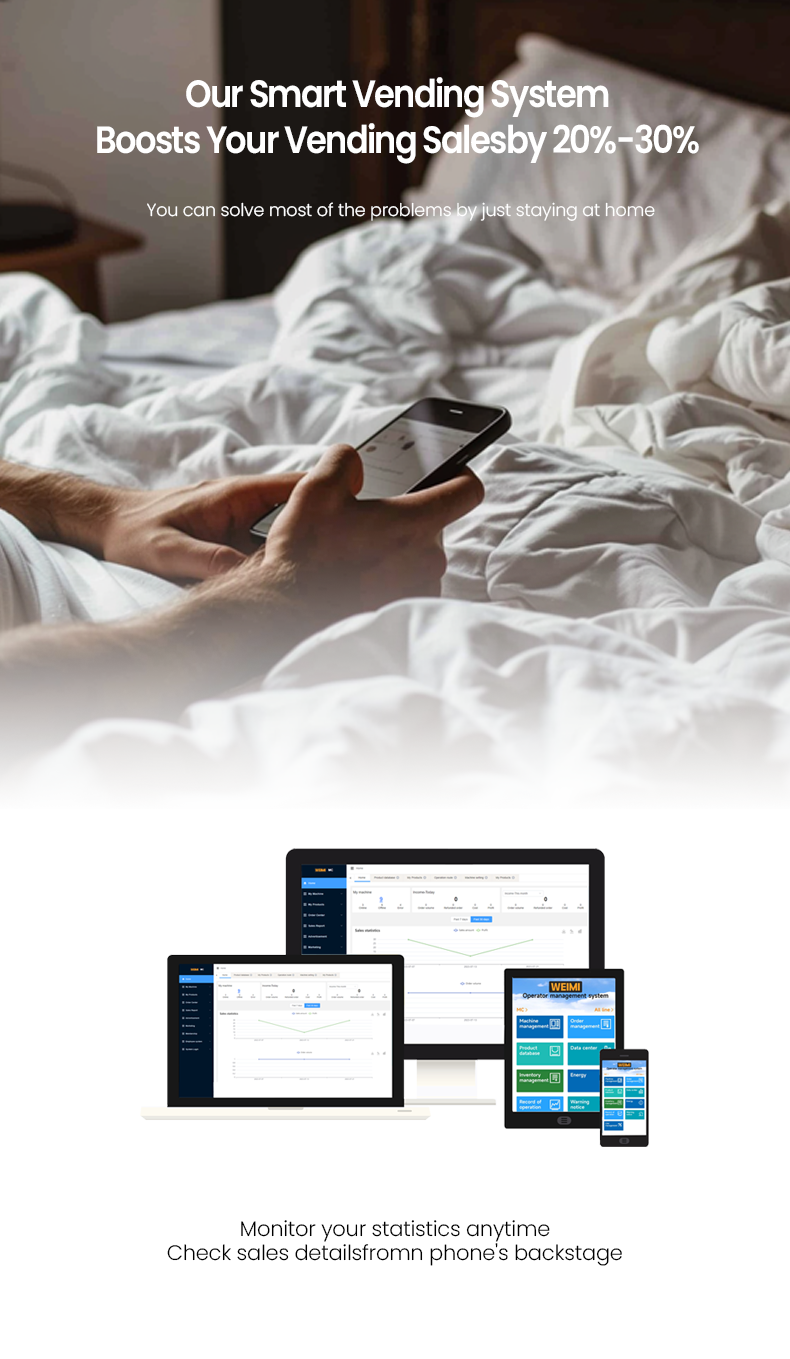 Swimming vending machine with 21.5 inch touch screen at the swimming pool