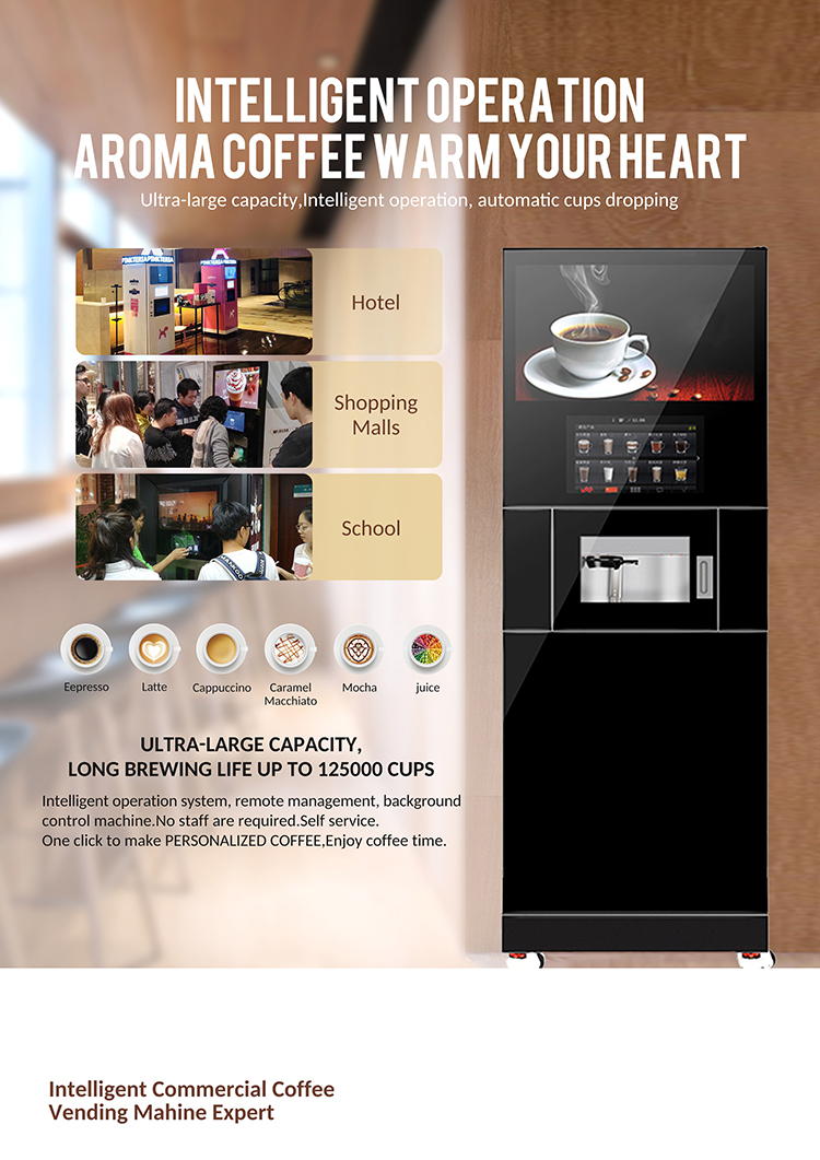 Micron Standing Coffee Vending Machine Multiple Flavors