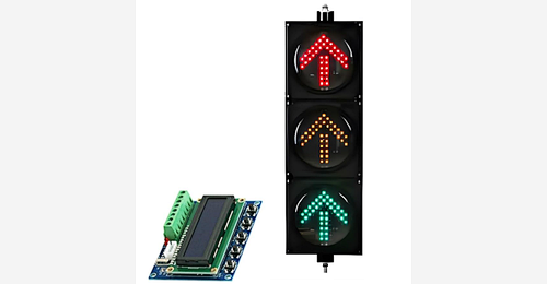 Semáforo LED con flecha de advertencia de tres colores para exteriores
